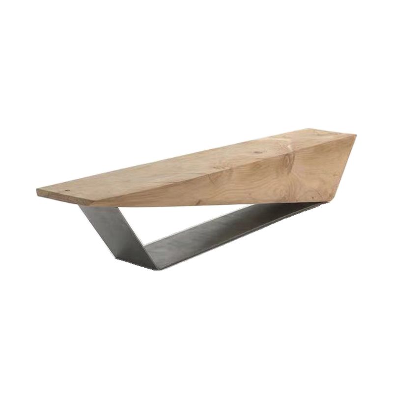 Organic Modern Solid Wood Bench, Sculptural Geometric Entryway Seating ...