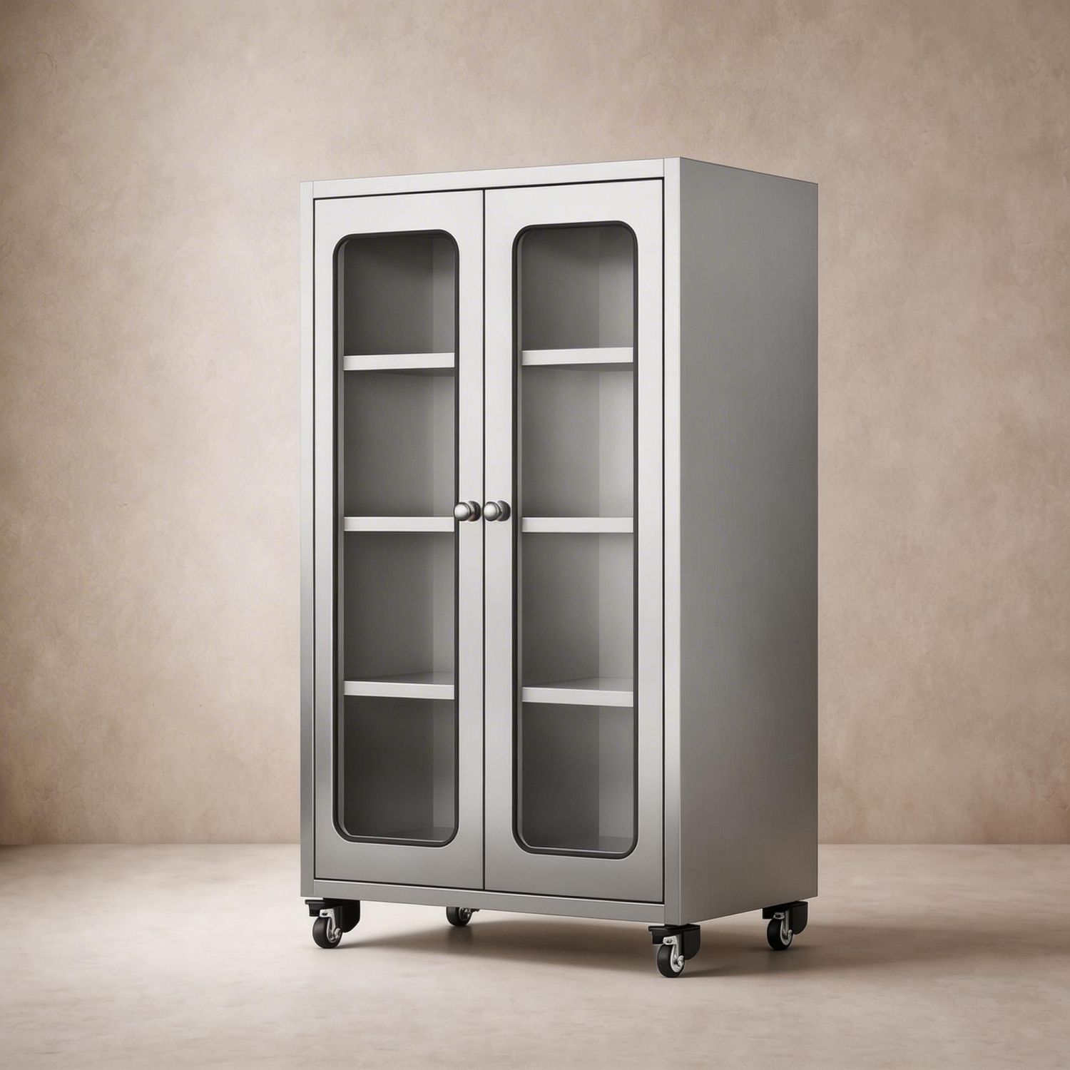 Industrial Stainless Steel Rolling Storage Cabinet - Metal Utility ...